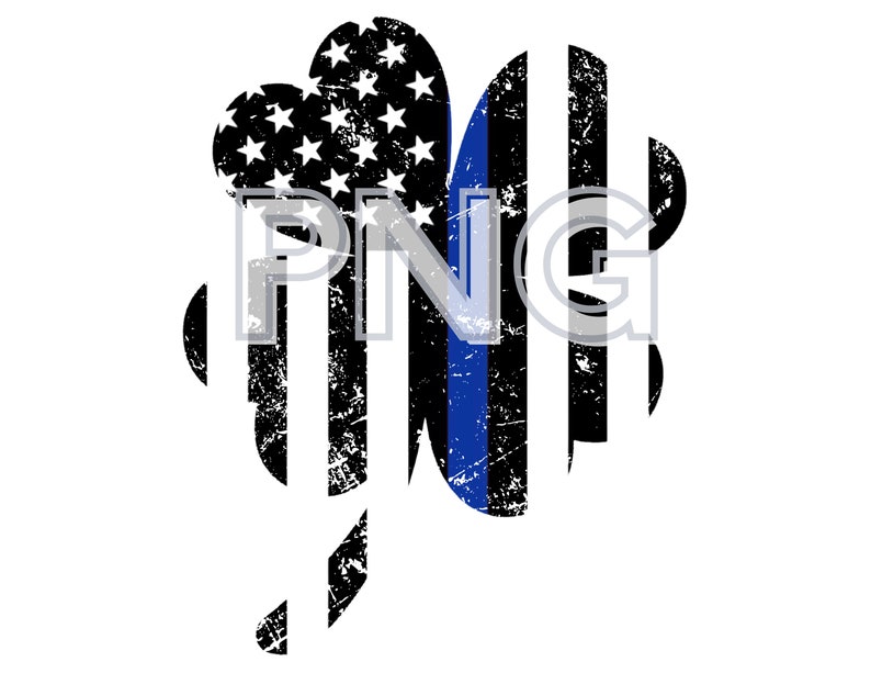 Thin Blue Line Distressed Shamrock PNG File - Etsy