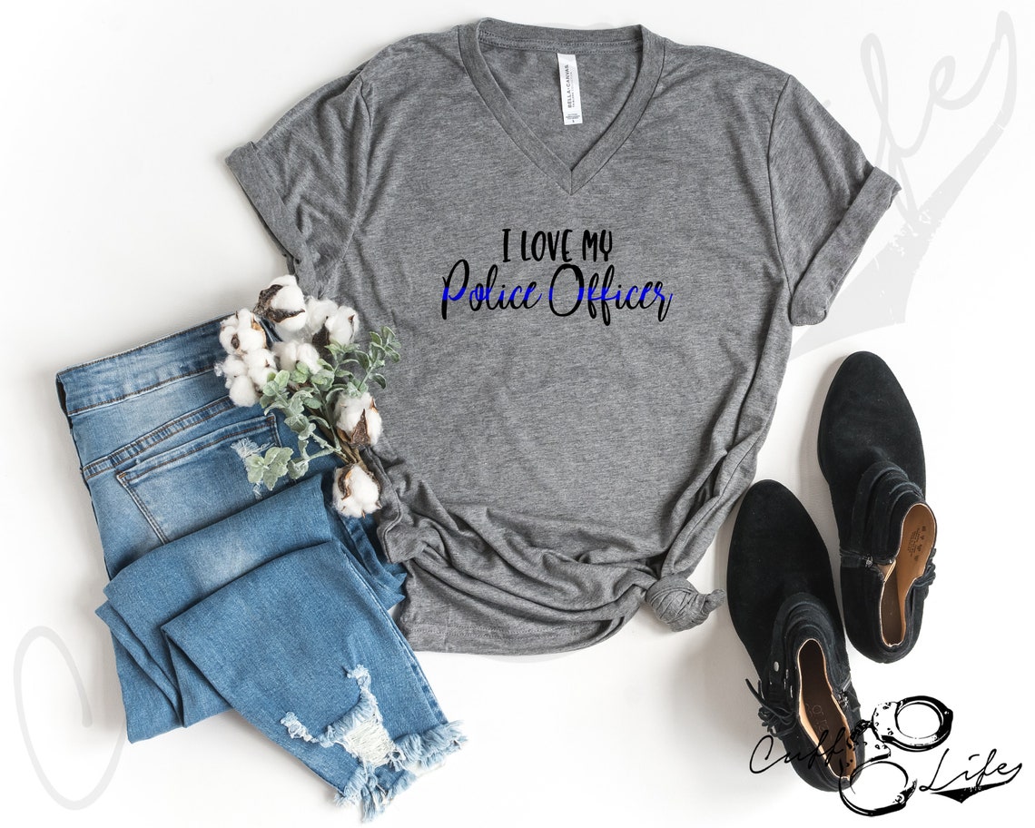 I Love My Police Officer © Boyfriend Fit Tee / Police Wife | Etsy