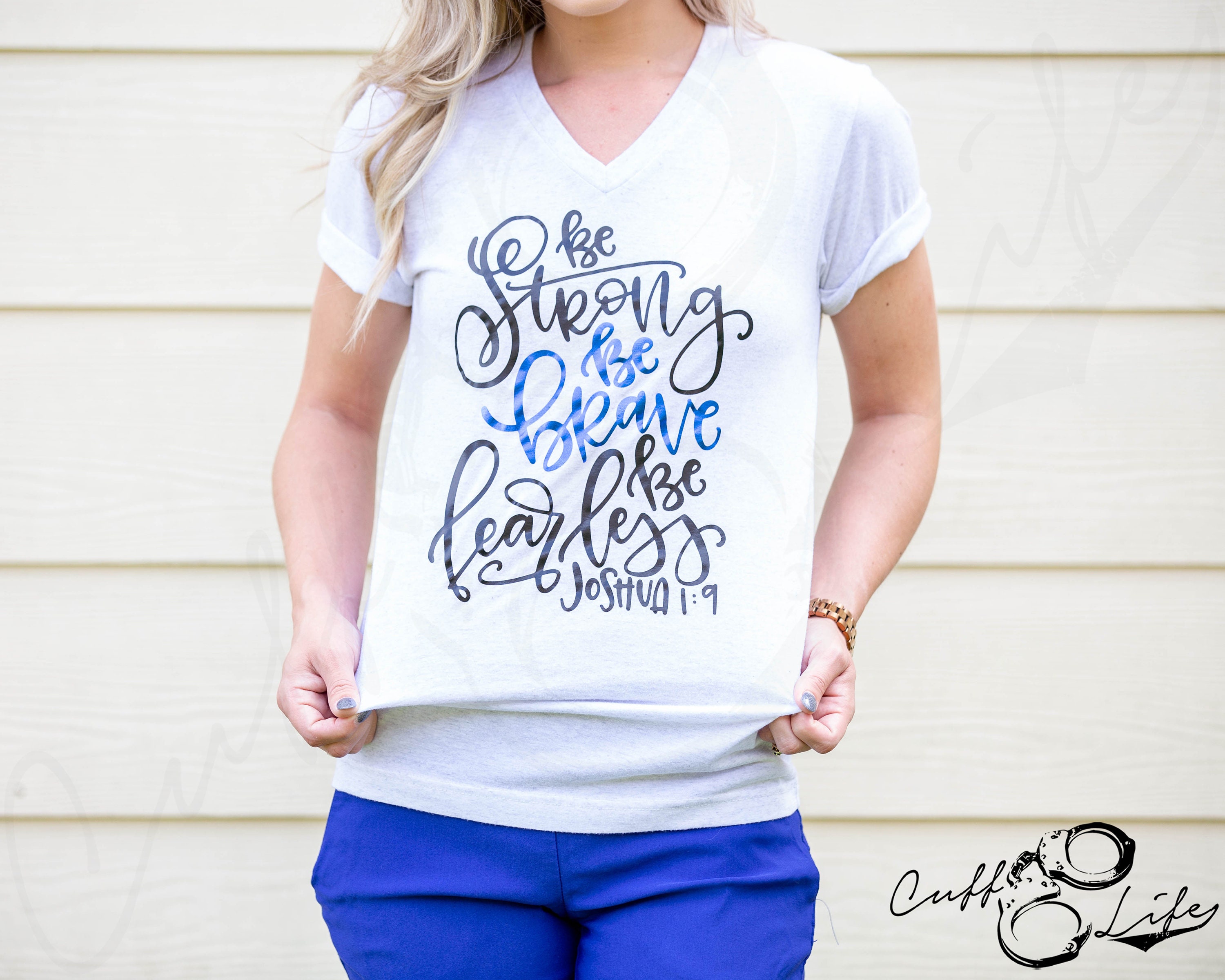 Be Strong Be Brave Be Fearless Boyfriend Fit Tee / Joshua 1:9 | Etsy