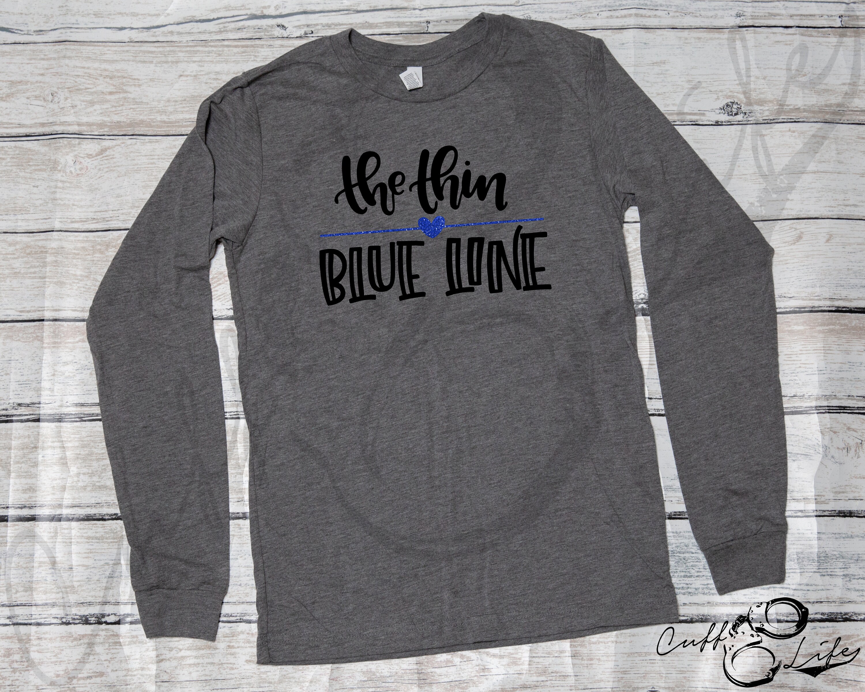 The Thin Blue Line Long Sleeve Shirt Leow Shirt Police Etsy