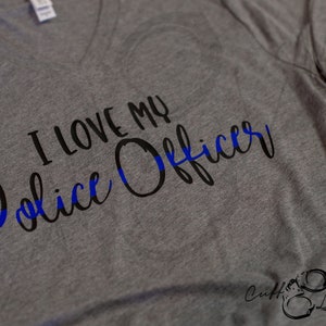 I Love My Police Officer Boyfriend Fit Tee / Thin Blue Line | Etsy