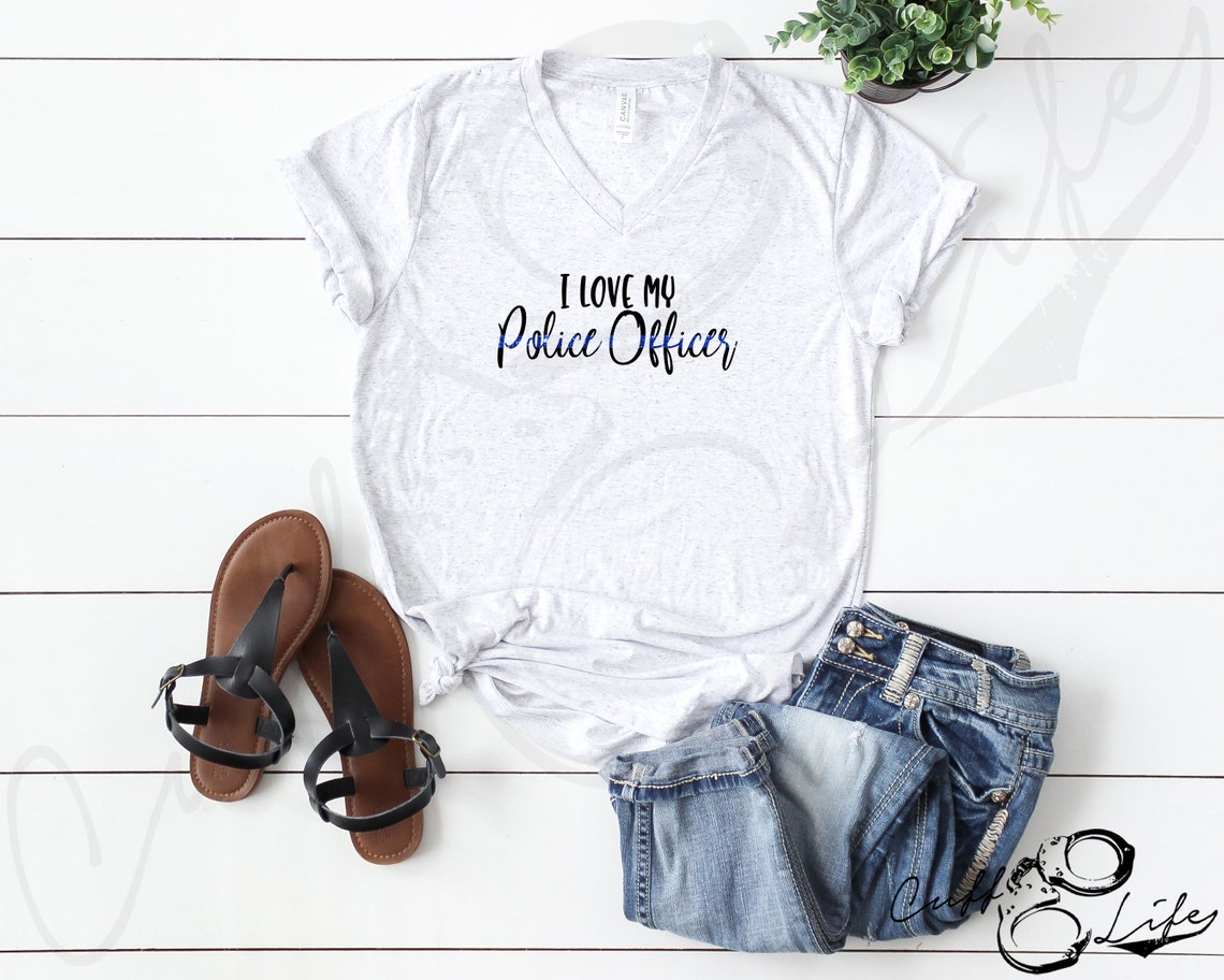 I Love My Police Officer © Boyfriend Fit Tee / Police Wife | Etsy