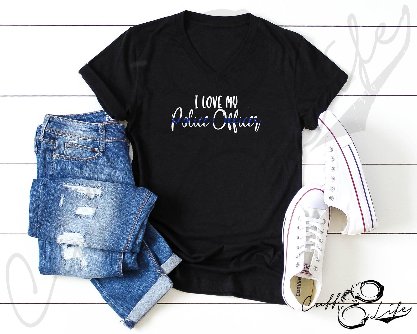 I Love My Police Officer © Boyfriend Fit Tee / Police Wife | Etsy