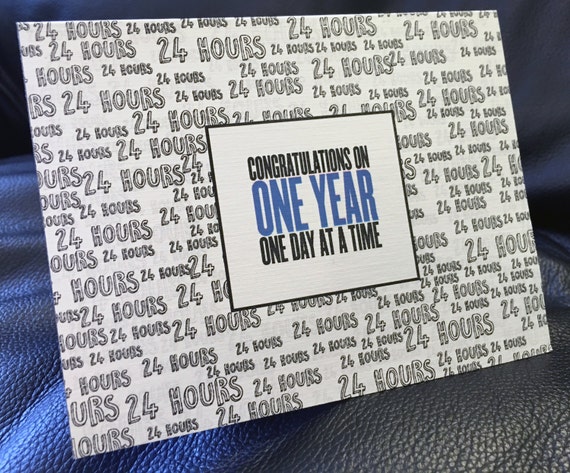 SALE 1 Year Recovery Card One Year Sober Clean | Etsy