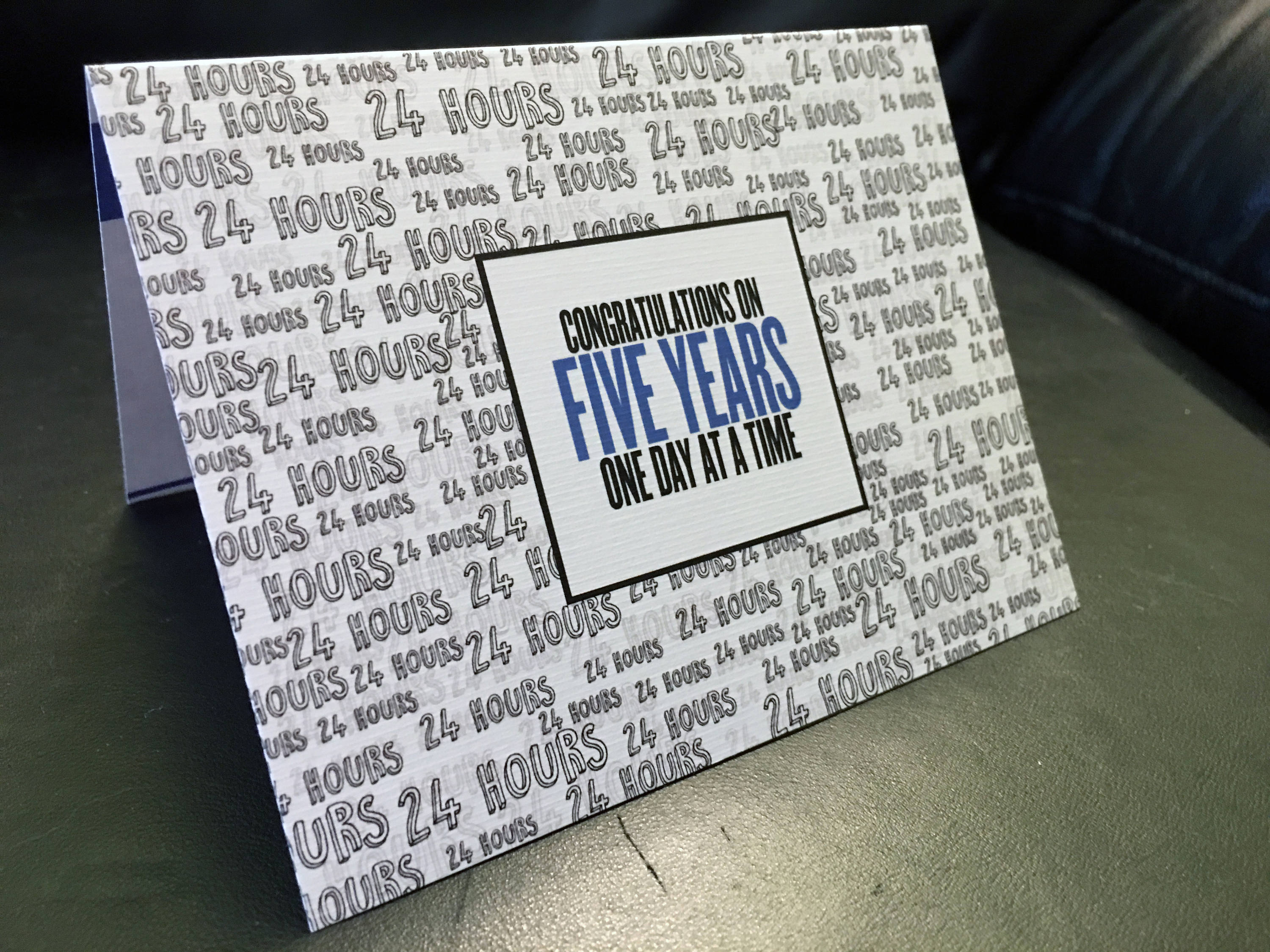 SALE 5 Year Recovery Card Five Years Sober Clean | Etsy