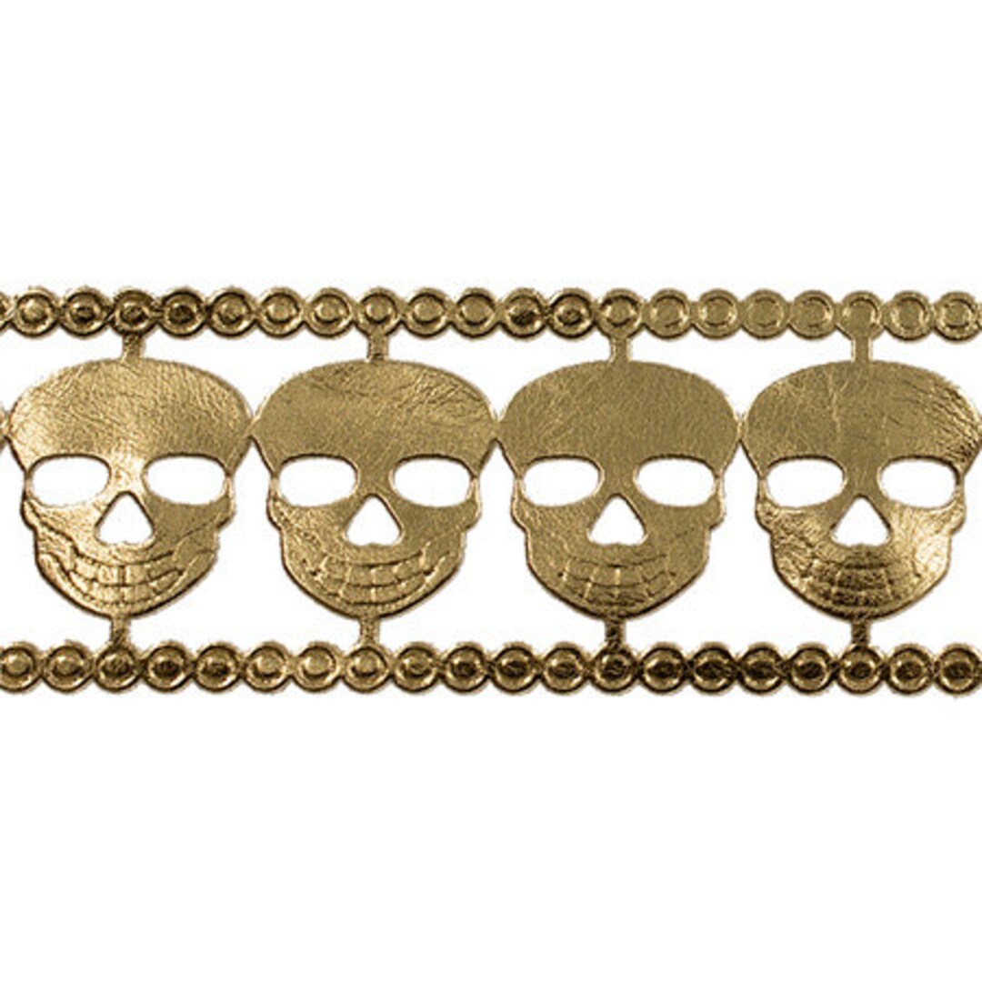 1.5" Metallic Gold Vinyl Embossed Skull Die Cut Band - Etsy