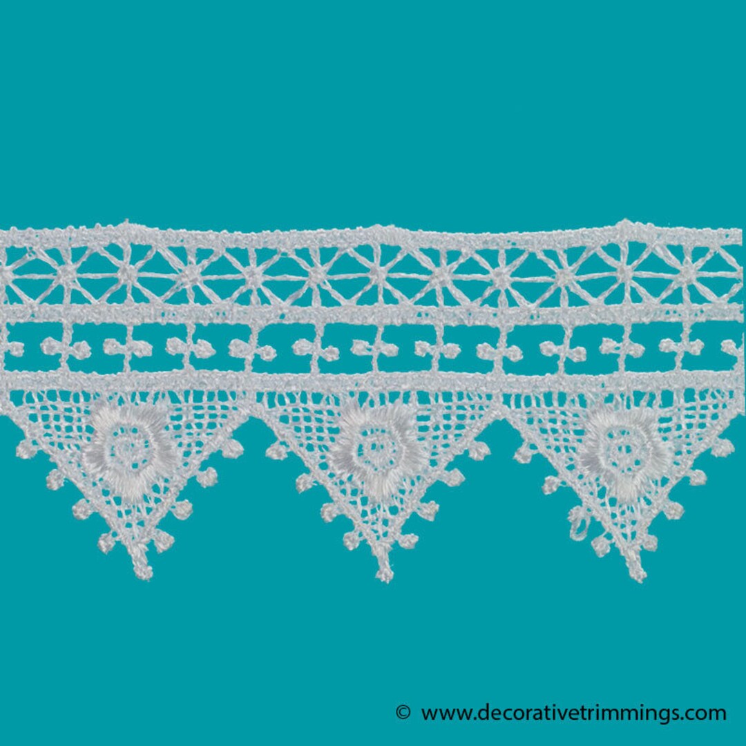 1-3/8 Inch Tudor Rose Edged Trim-white - Etsy