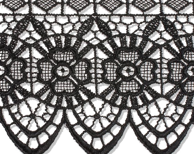 3 Inch Gothic Rose Edge Venice Lace Trim-black - Etsy