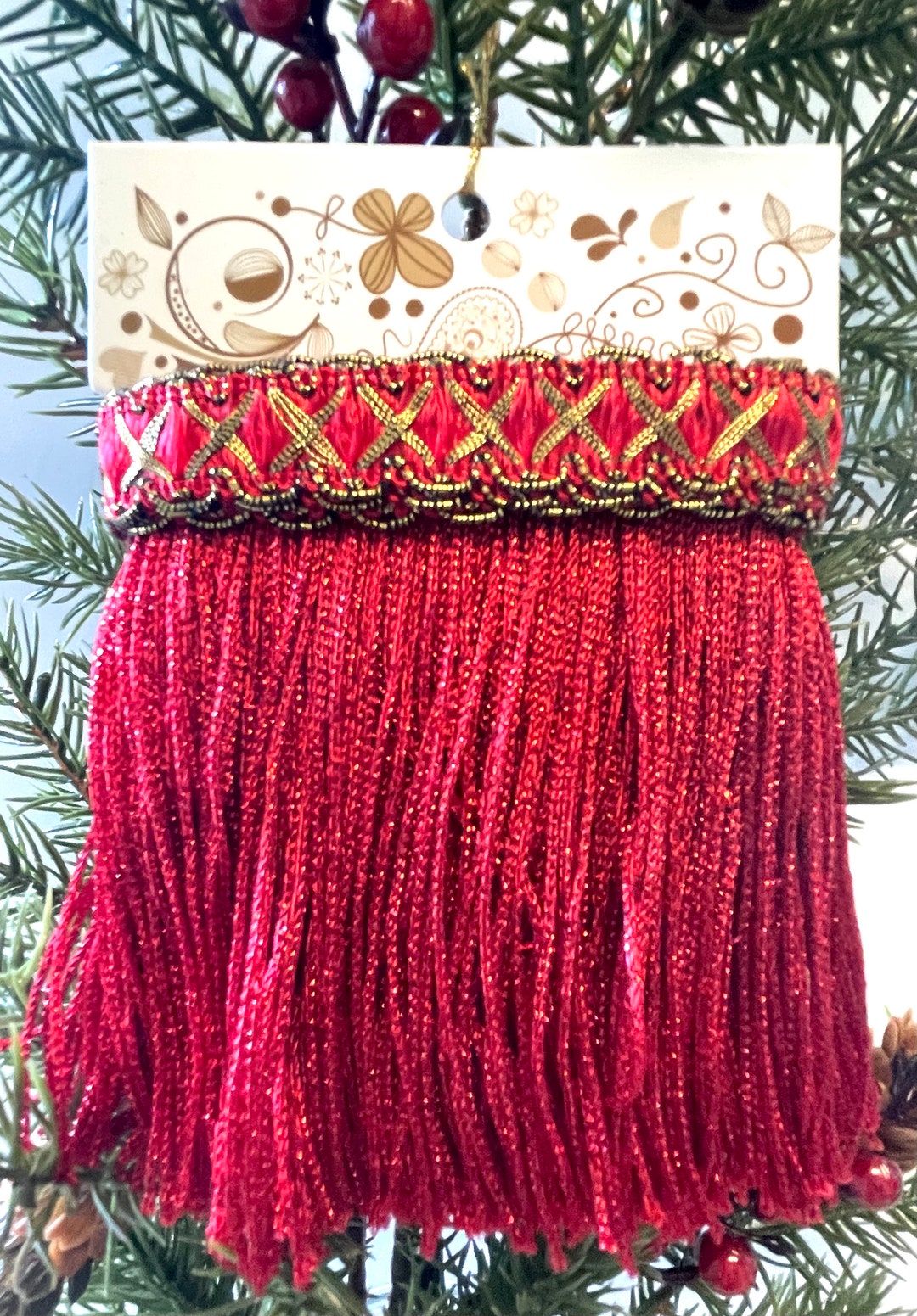 Red Glimmer Fringe and Braid Set - Etsy