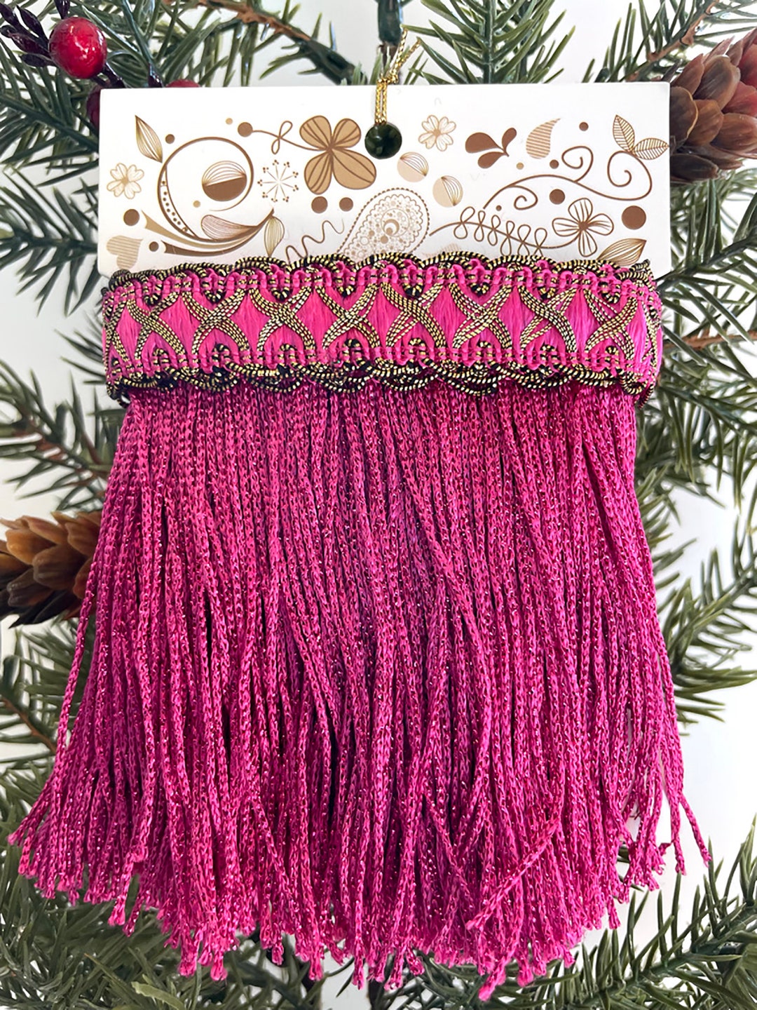 Fuchsia Glimmer Fringe and Braid Set - Etsy