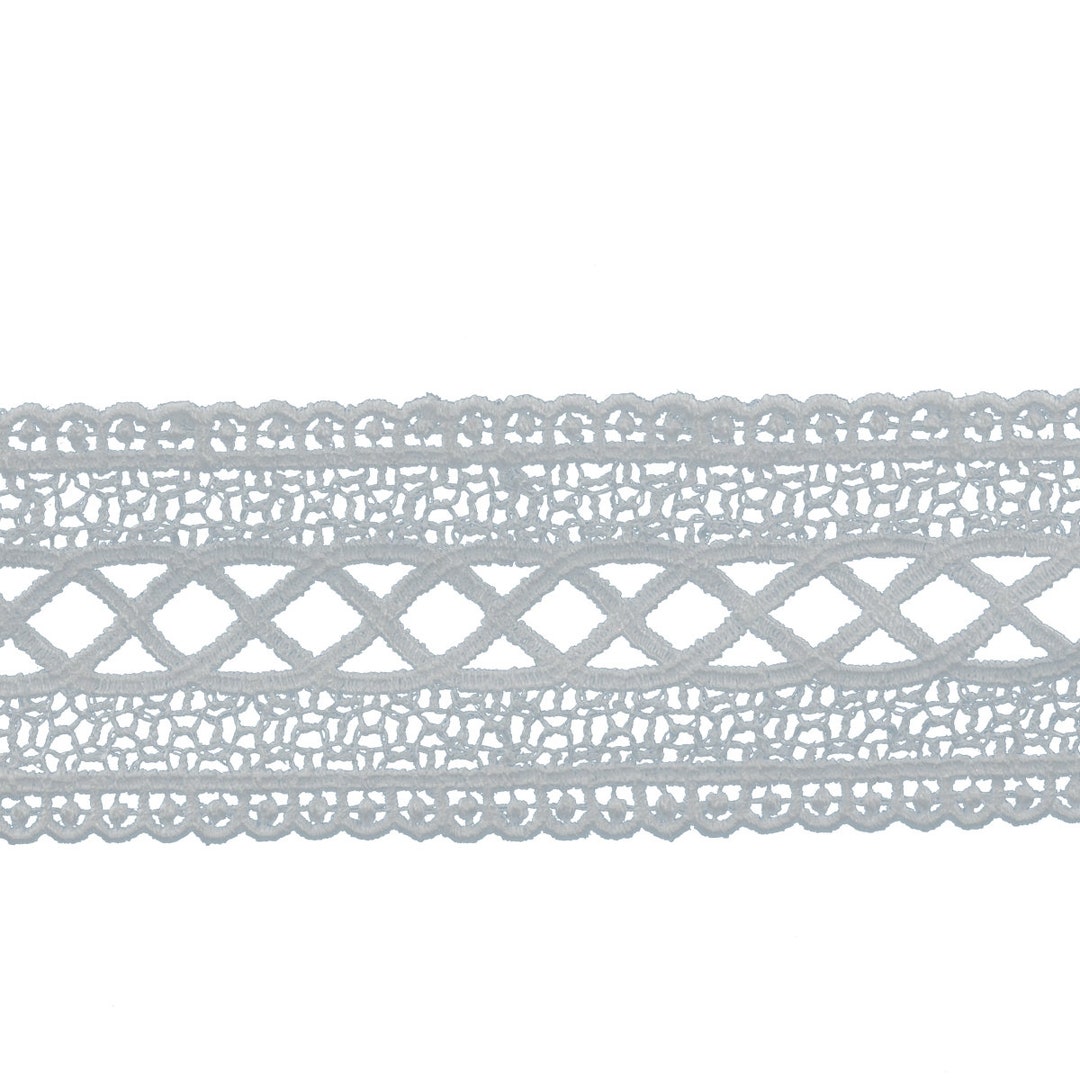 2 Inch Cross Hatch Galloon Venice Lace Trim-white - Etsy