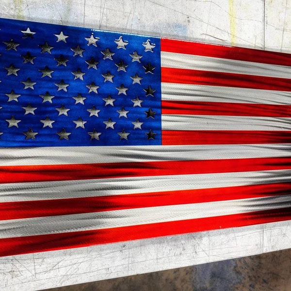 Large Metal American Flag - Etsy