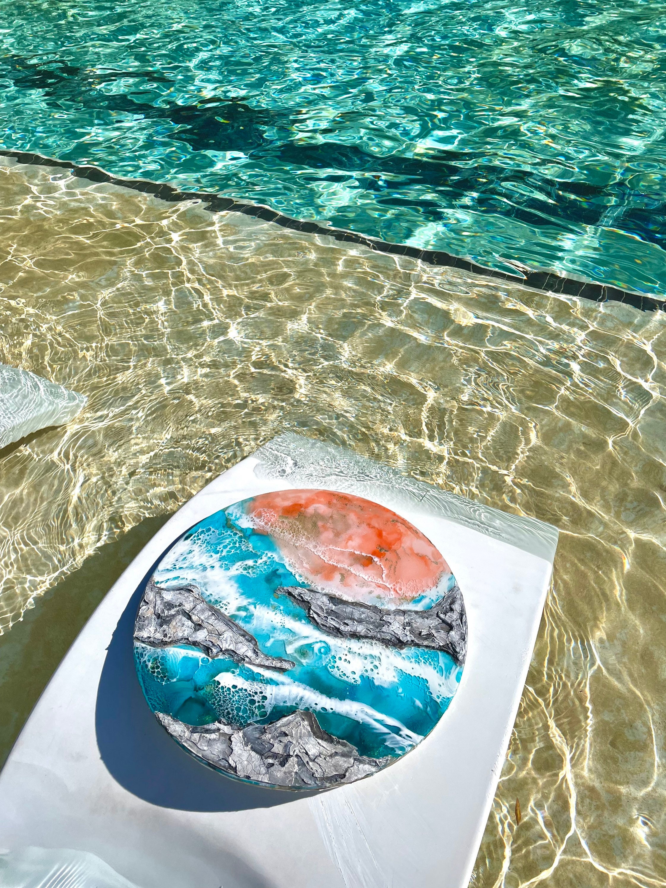 Resin Board - Ocean Resin Board - Ocean Handmade Art - Beach Resin ...