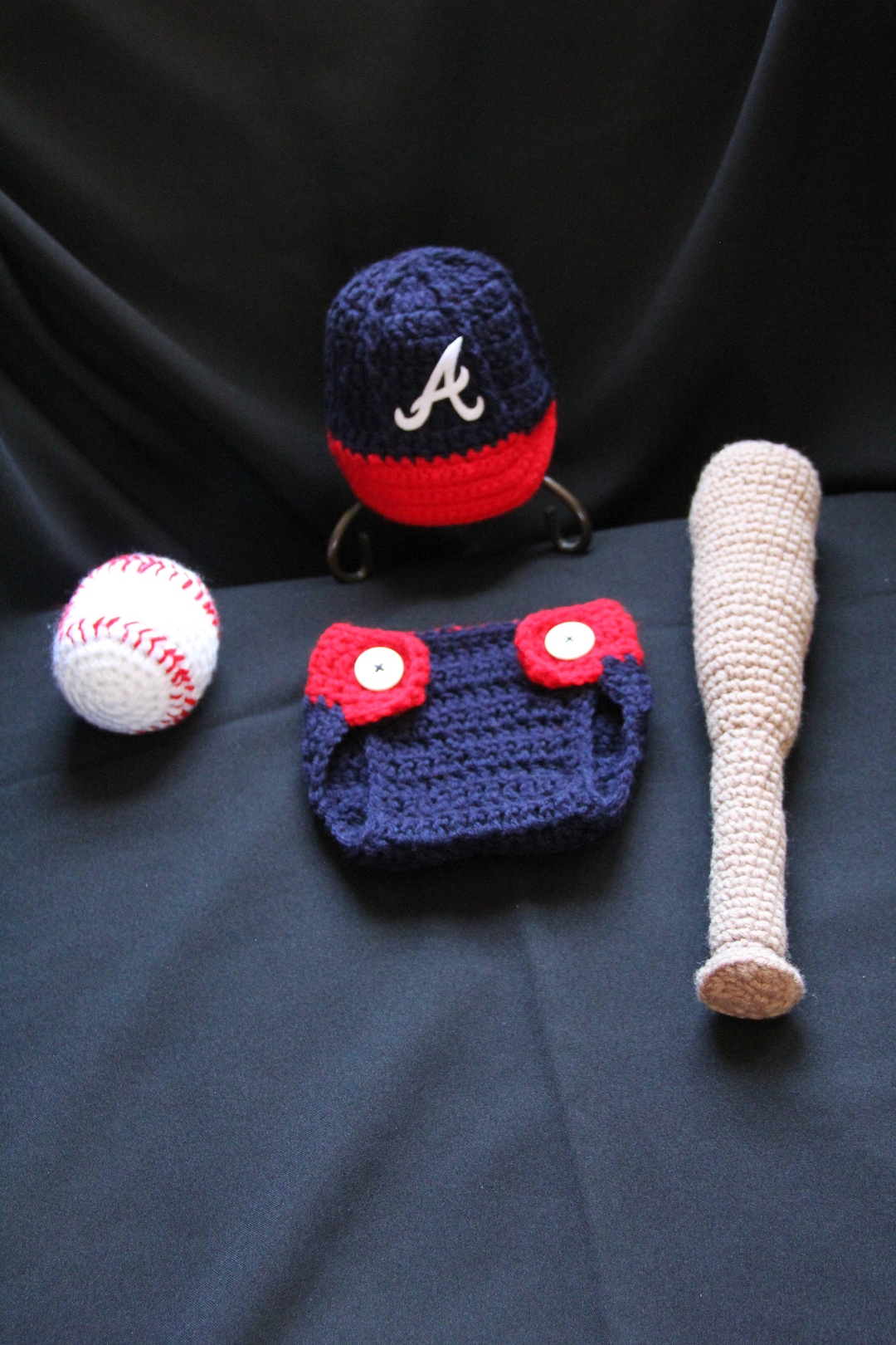 Crochet Atlanta Braves Baby Outfit, Newborn, Baseball, Photo Prop, Baby ...