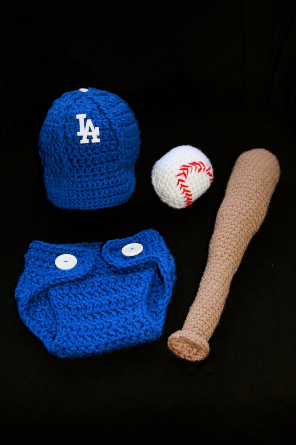 Crochet LA Dodgers Baby Photo Prop, Los Angeles Dodgers, World Series ...