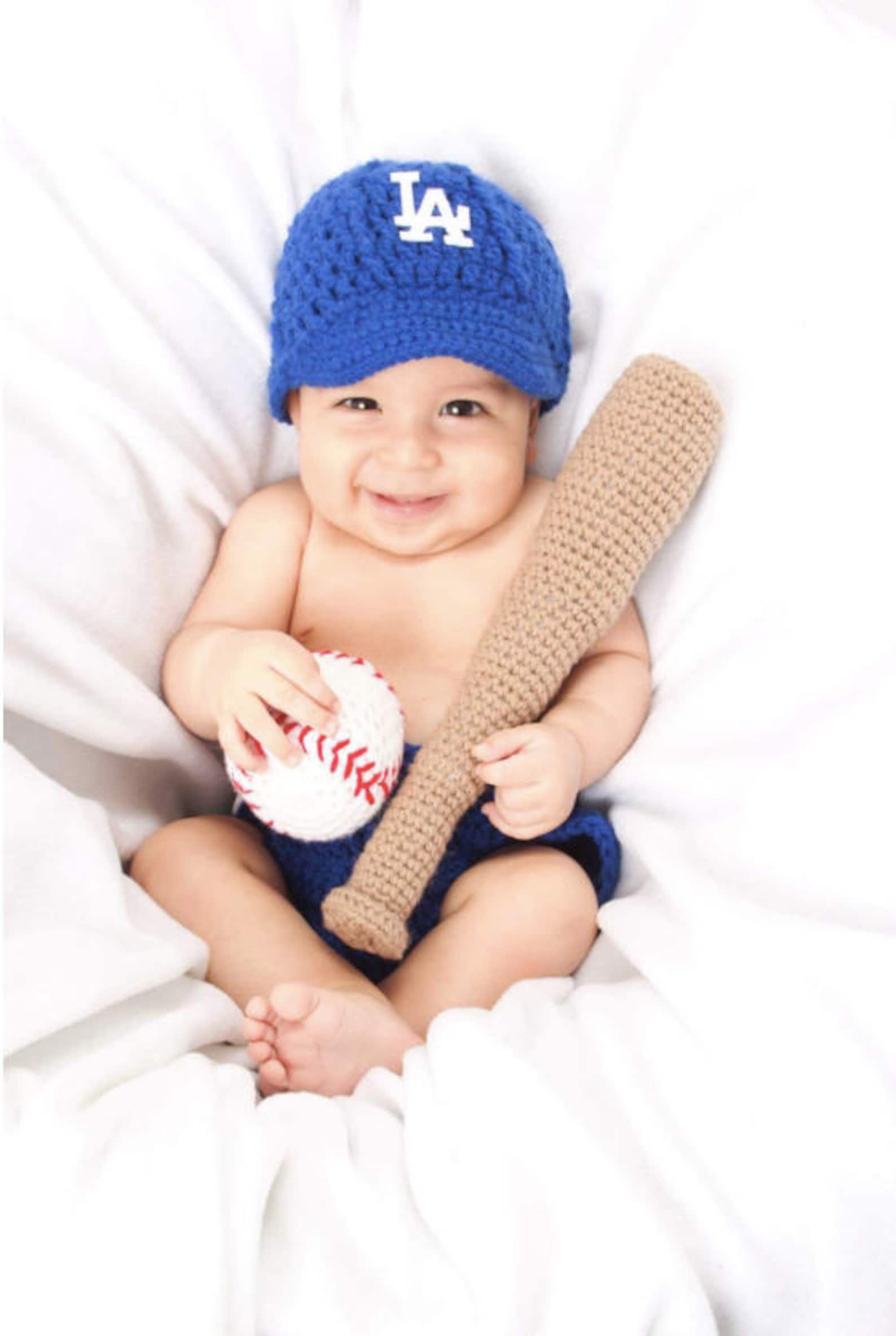Crochet LA Dodgers Baby Photo Prop, Los Angeles Dodgers, World Series ...
