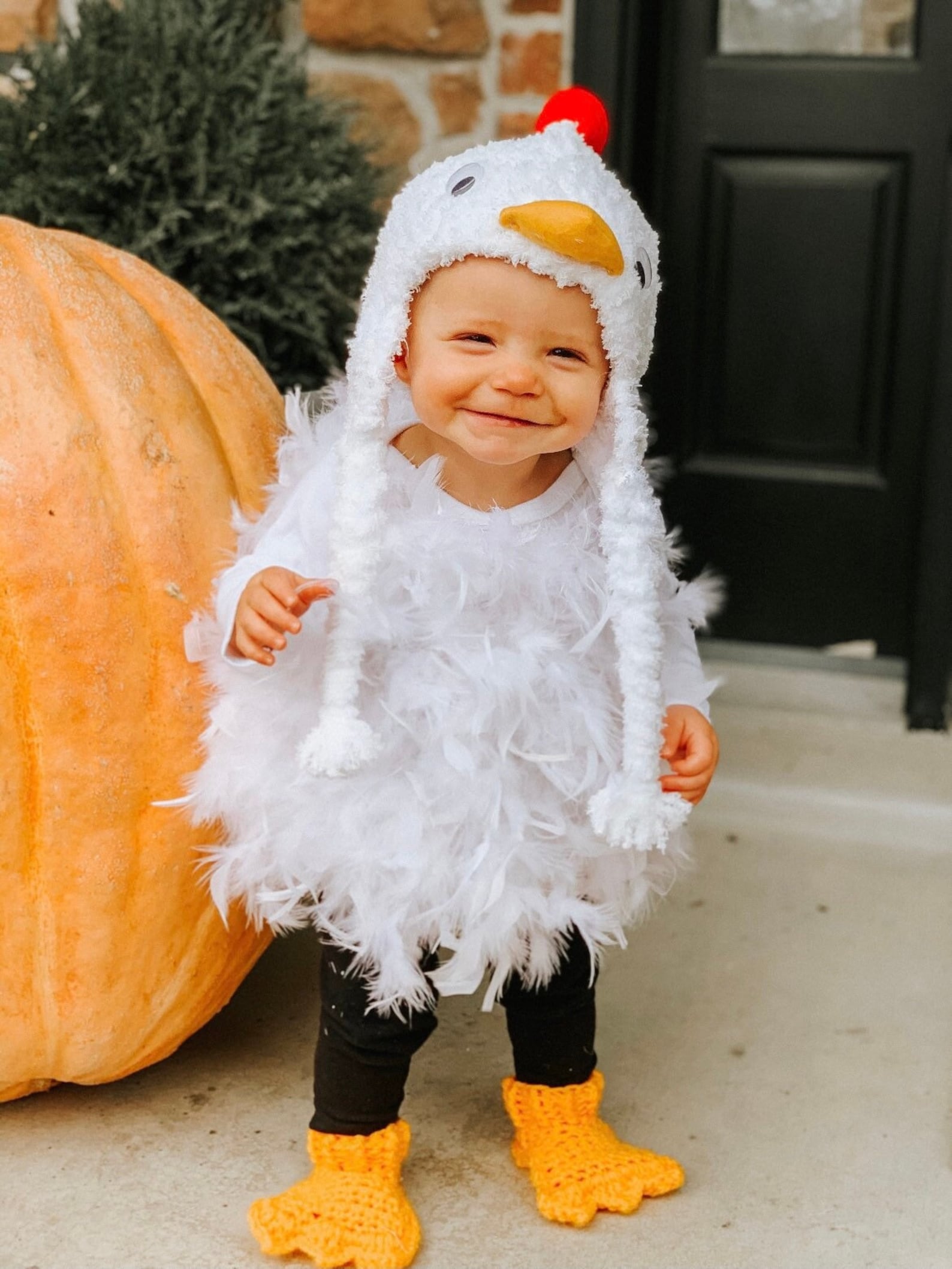 Baby Chicken Costume, Feathered Bodysuit, Crocheted Chicken Hat ...