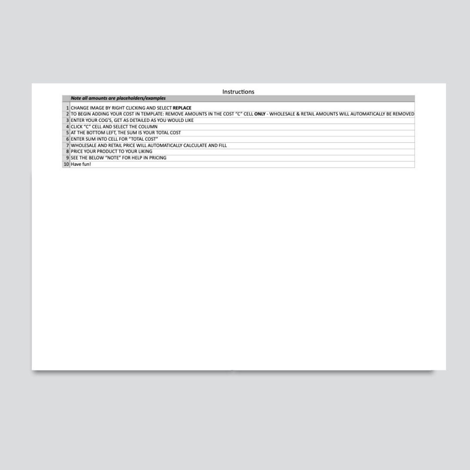 Product Pricing Calculator Excel & Numbers Template Product Pricing ...