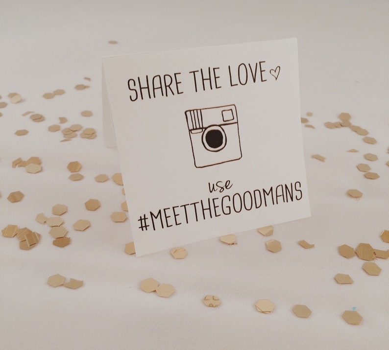 Wedding Hashtag Mini Tented Cards // Printable File // Custom - Etsy