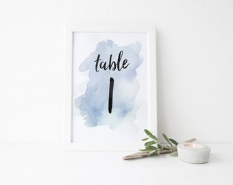 Instant Download Watercolor Splash Table Numbers / Burgundy - Etsy