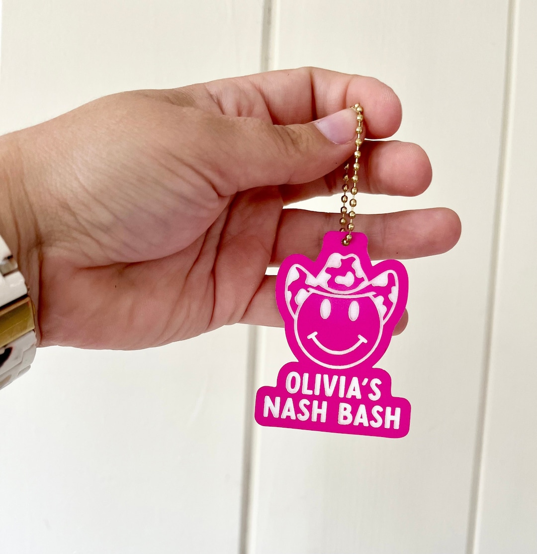 Personalized Nash Bash Keychains // Smiley Cowboy Design // Nashville ...