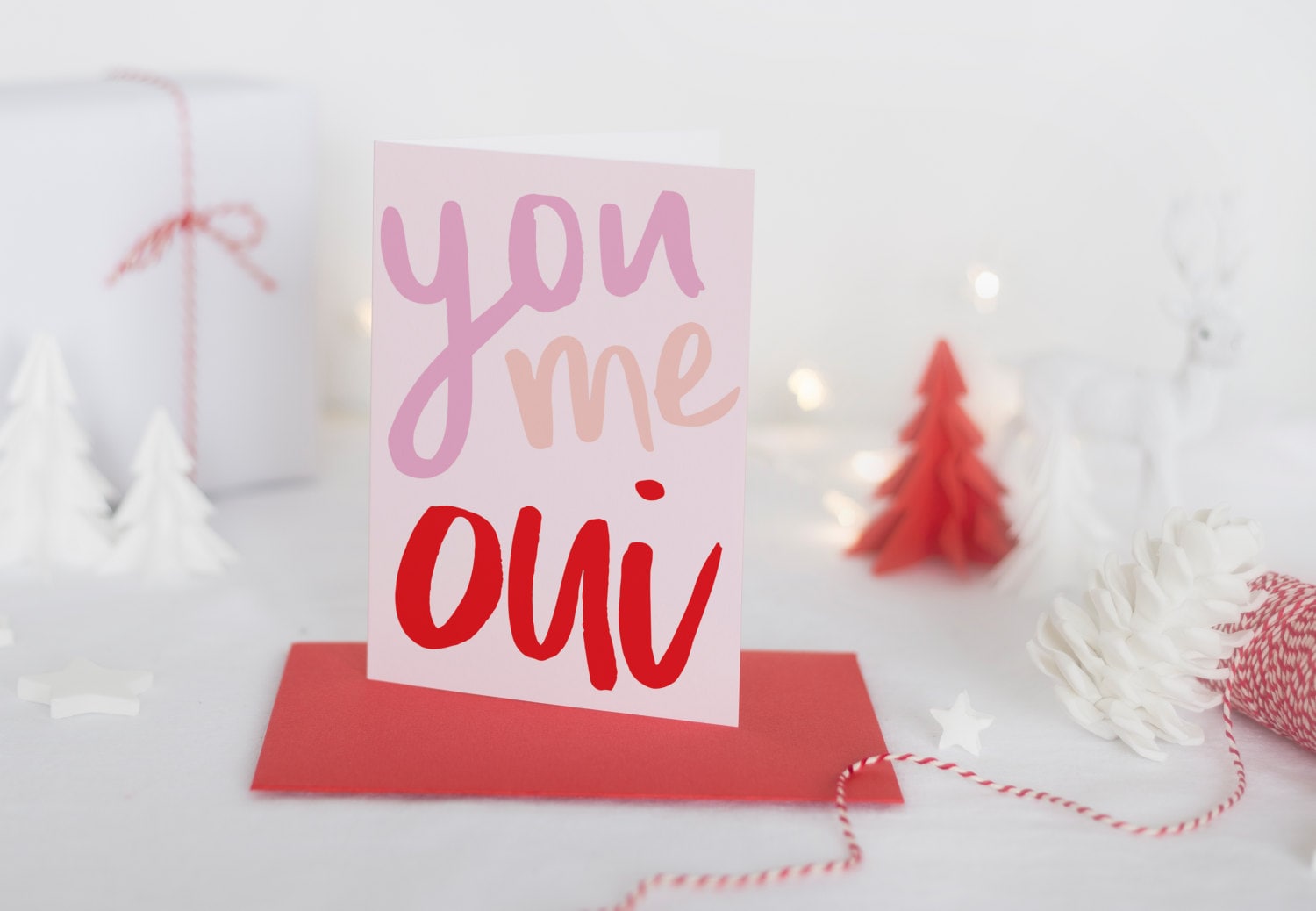 You Me Oui Greeting Card // Valentines Day Card // Hand - Etsy UK