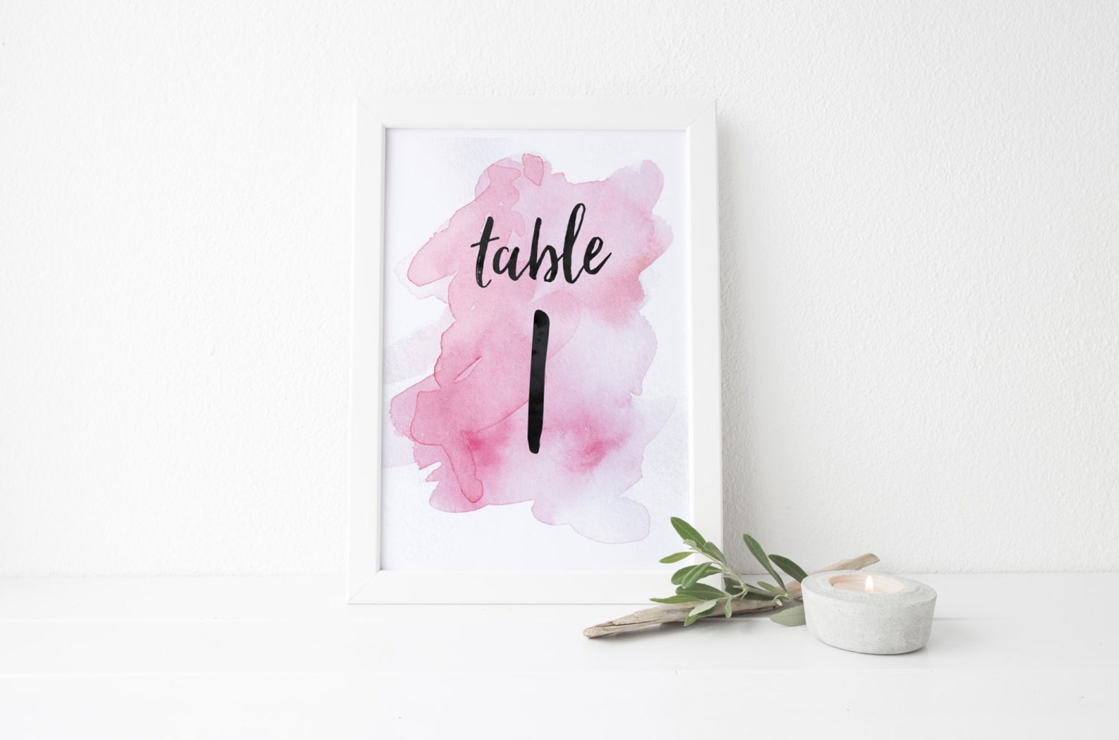 Instant Download Watercolor Splash Table Numbers / Bright Pink - Etsy