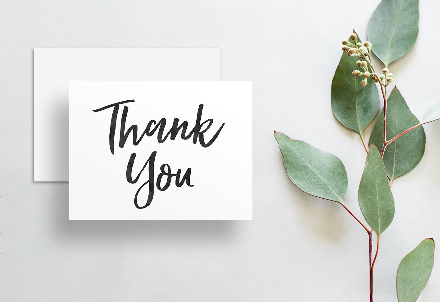 Simple Pincel Letras Gracias Tarjetas / Azul Oscuro Azul | Etsy