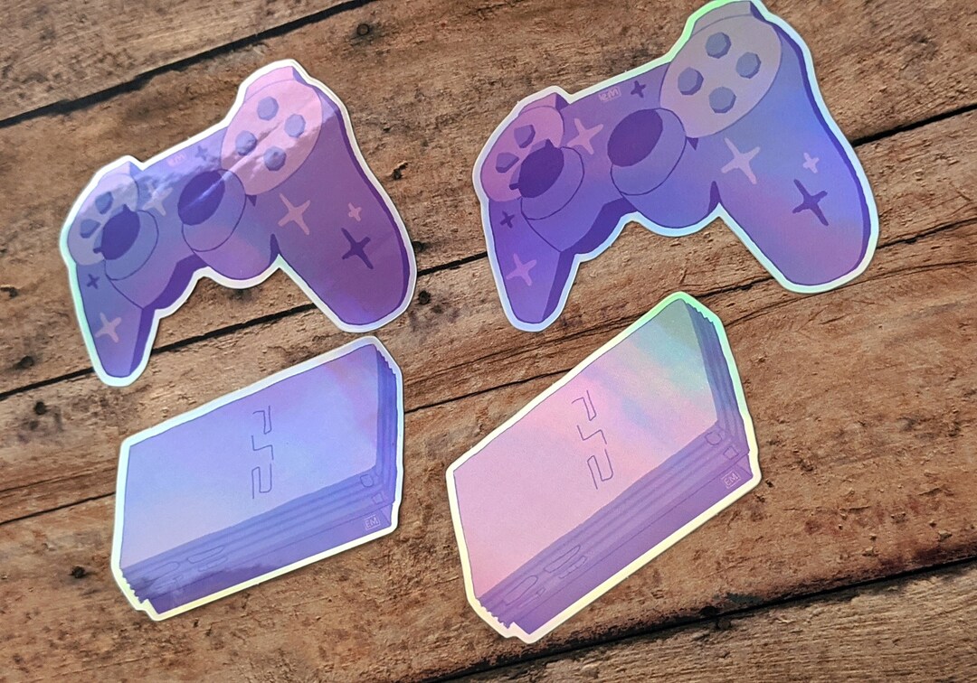 Playstation 2 Holographic Stickers Gift Birthday - Etsy