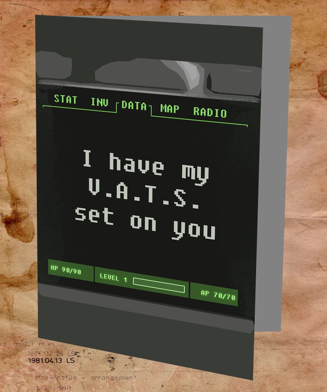 Fallout V.A.T.S. Greeting Card (printable PDF) - Etsy