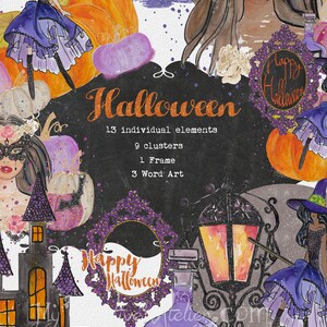 Watercolor Halloween Clipart. Commercial Use - Etsy