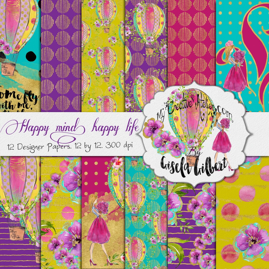 Mixed Media Digital Paper Pattern Printable Watercolor Paper Pack. - Etsy