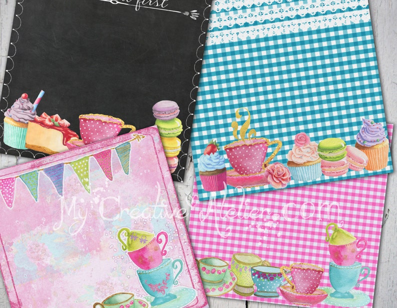 Mixed Media Digital Paper Pack. Printable Pattern for Planner | Etsy