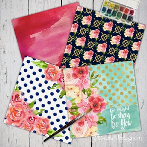 Mixed Media Digital Paper Pack. Printable Bold Designer Paper - Etsy