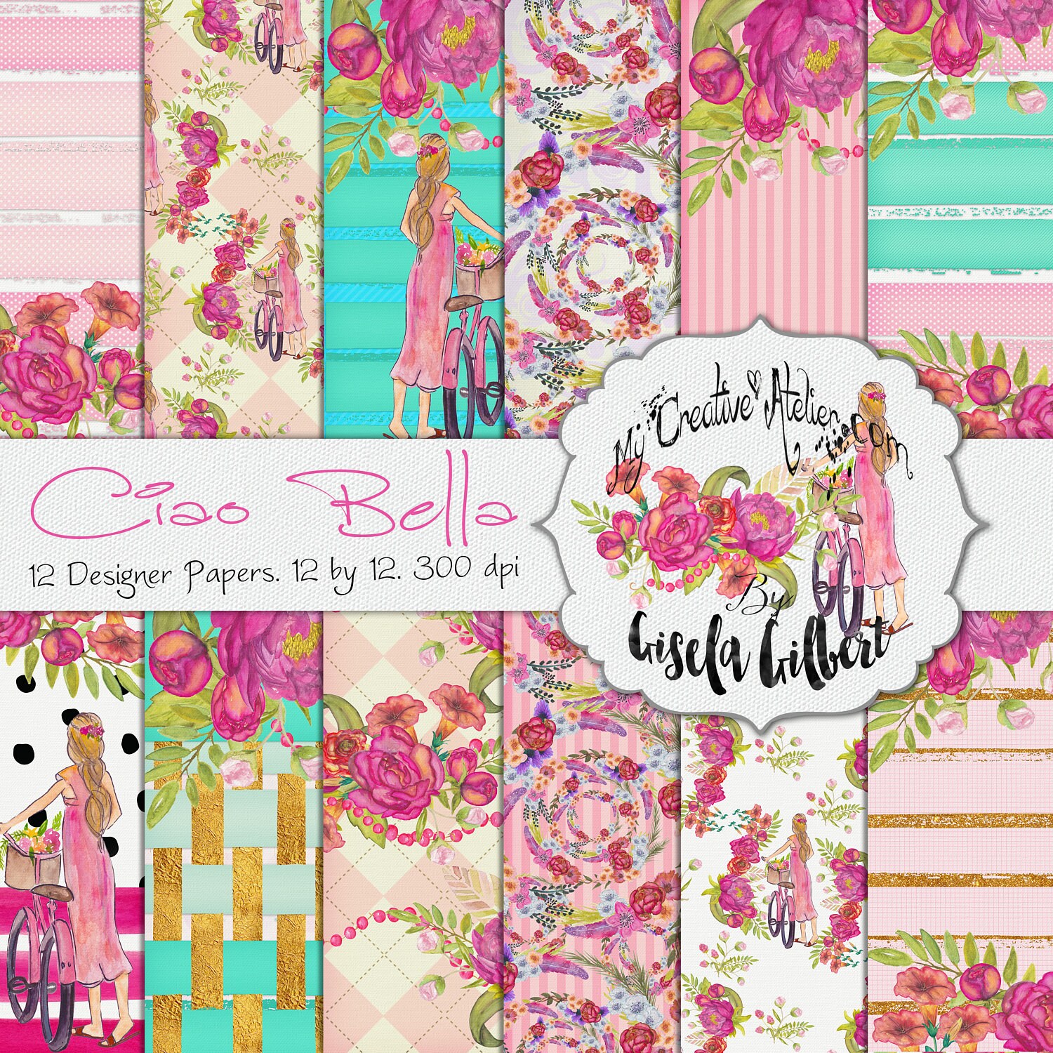 Printable Digital Paper. Commercial Use Planner Sticker Supplies. Ciao ...