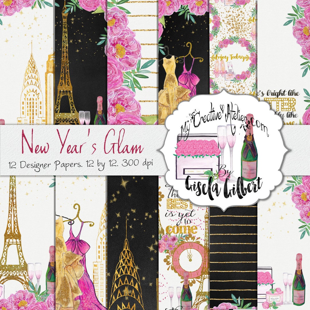 Digital Glam Paper. New Year's Glam - Etsy