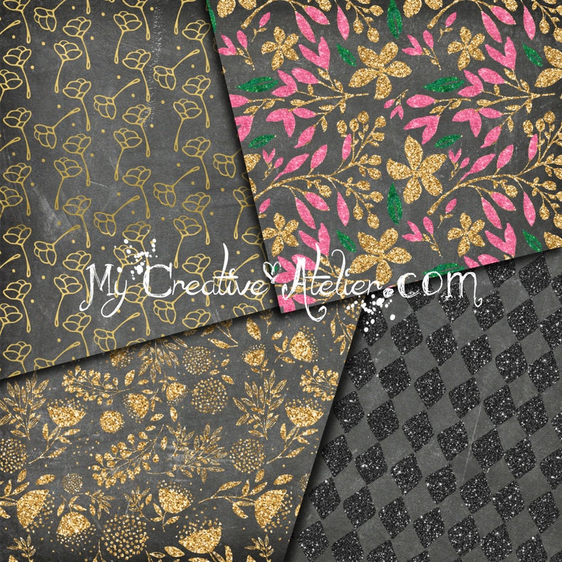 Mixed Media Scrapbook Digital Paper - Etsy