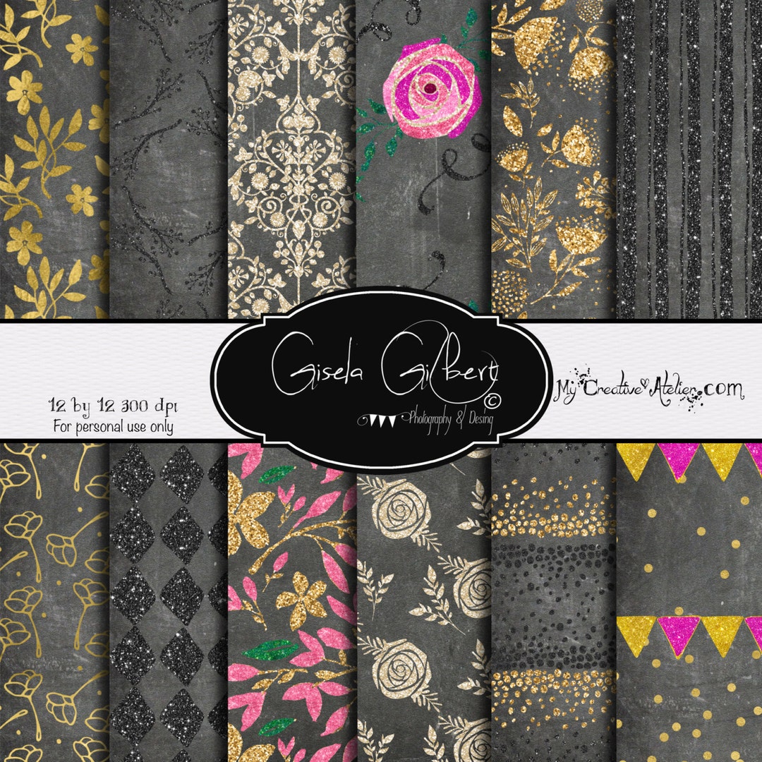 Mixed Media Scrapbook Digital Paper - Etsy