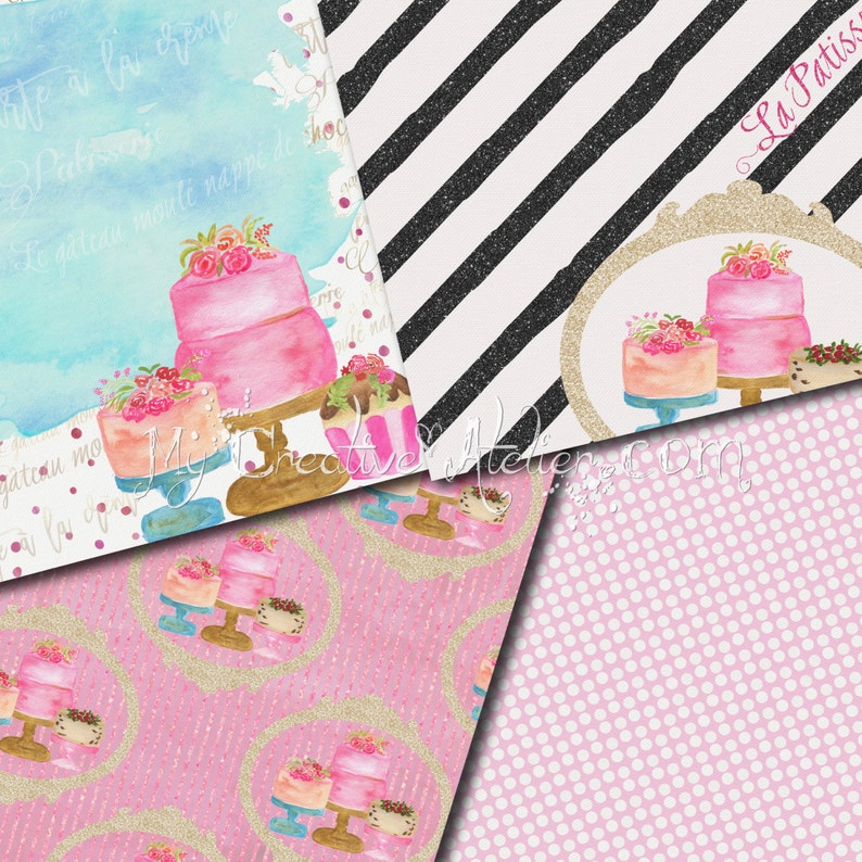 Hand Painted Digital Paper Pattern Printable Planner Stickers - Etsy