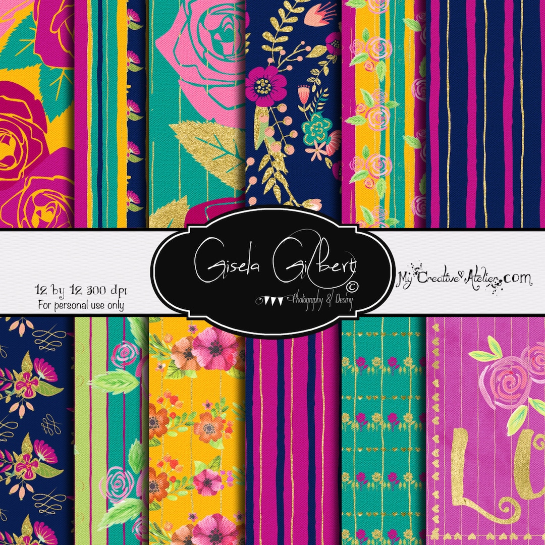Mixed Media Collage Digital Paper - Etsy