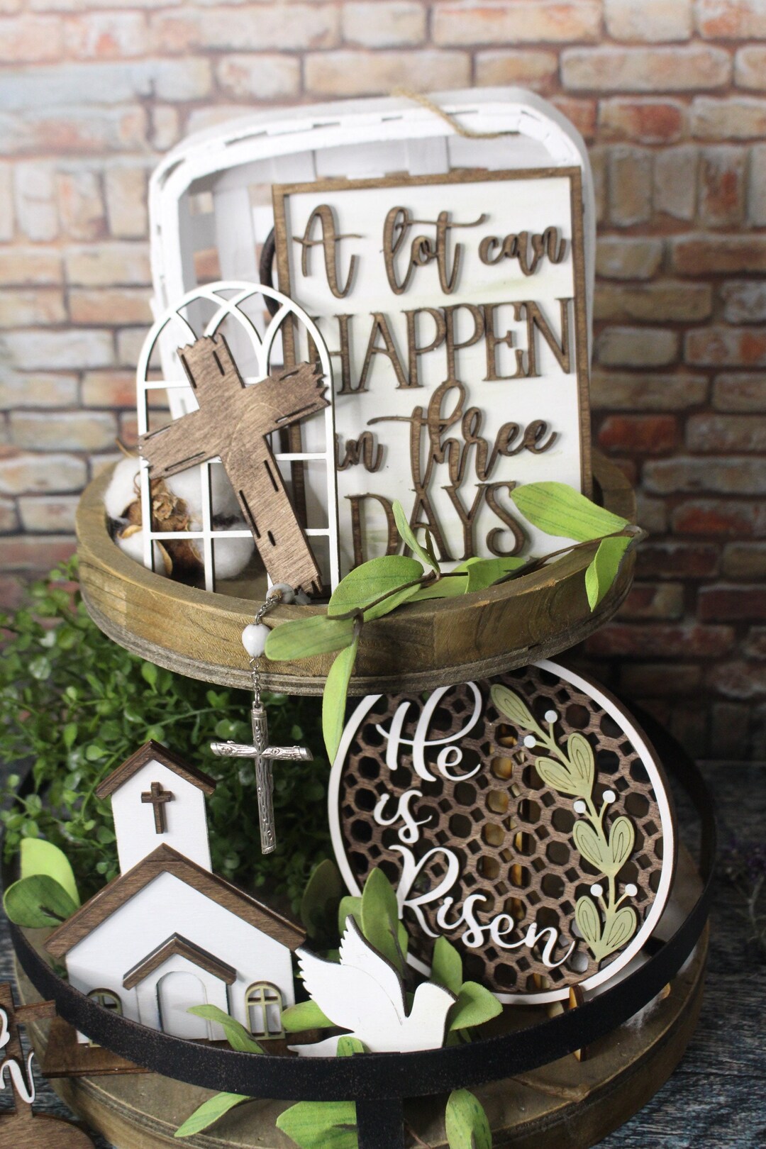 Religious Easter Signs, Tiered Tray Decor, Easter Decor, Spring Decor ...