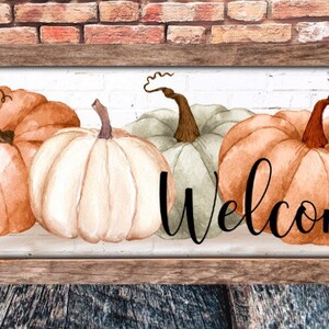 Welcome Pumpkin Wall Decor, Fall Decor, Farmhouse Decor, Pumpkin Sign ...