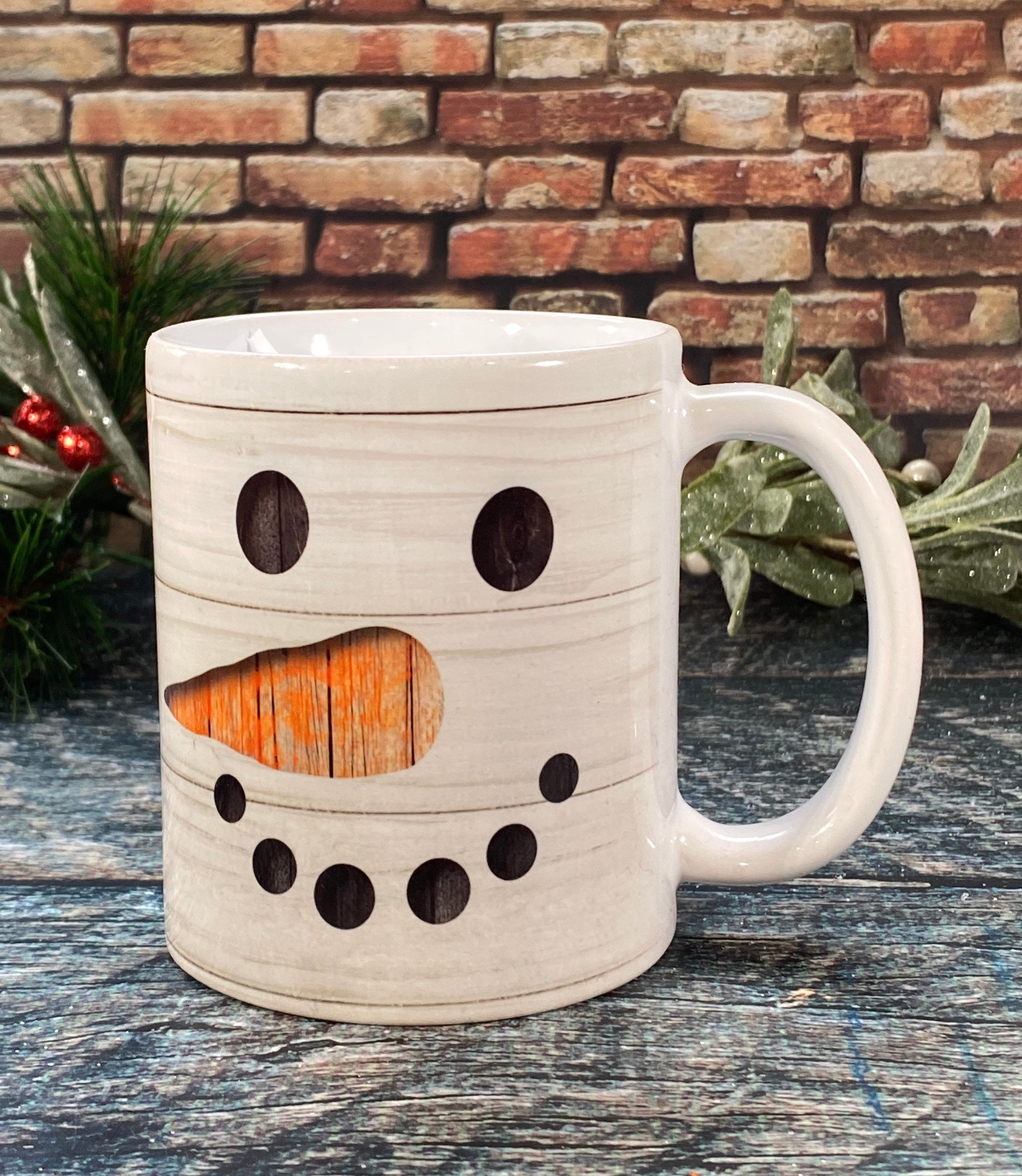 Snowman Coffee Mugs Farmhouse Coffee Mugs Christmas Coffee | Etsy