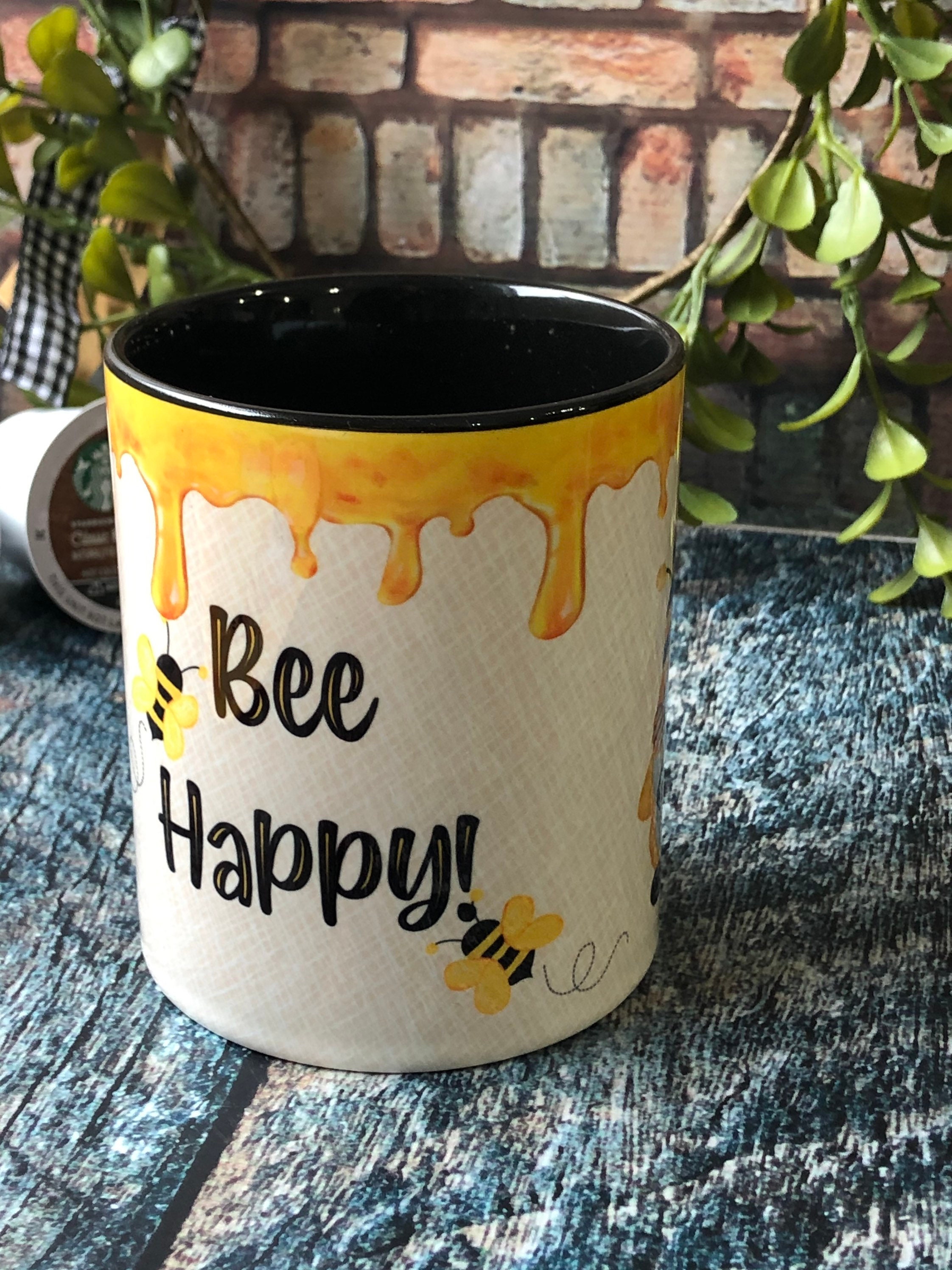 Bee Happy Mug Gnome Mug Coffee Mug Bee Coffee Mug Spring - Etsy