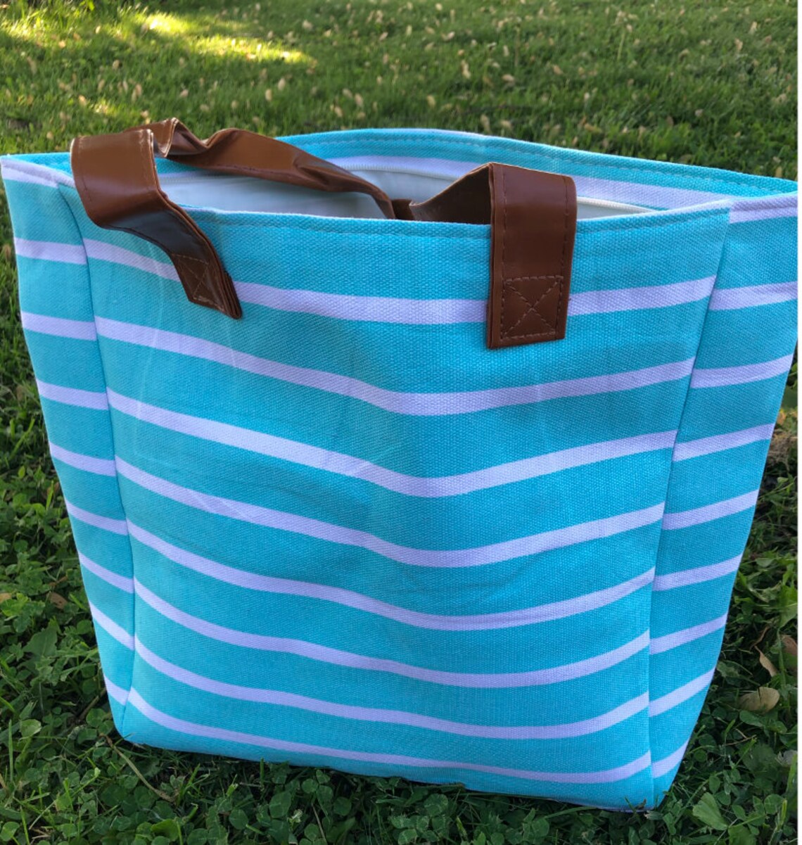 Striped Beach Bag Beach Bag Large Striped Beach Bag | Etsy