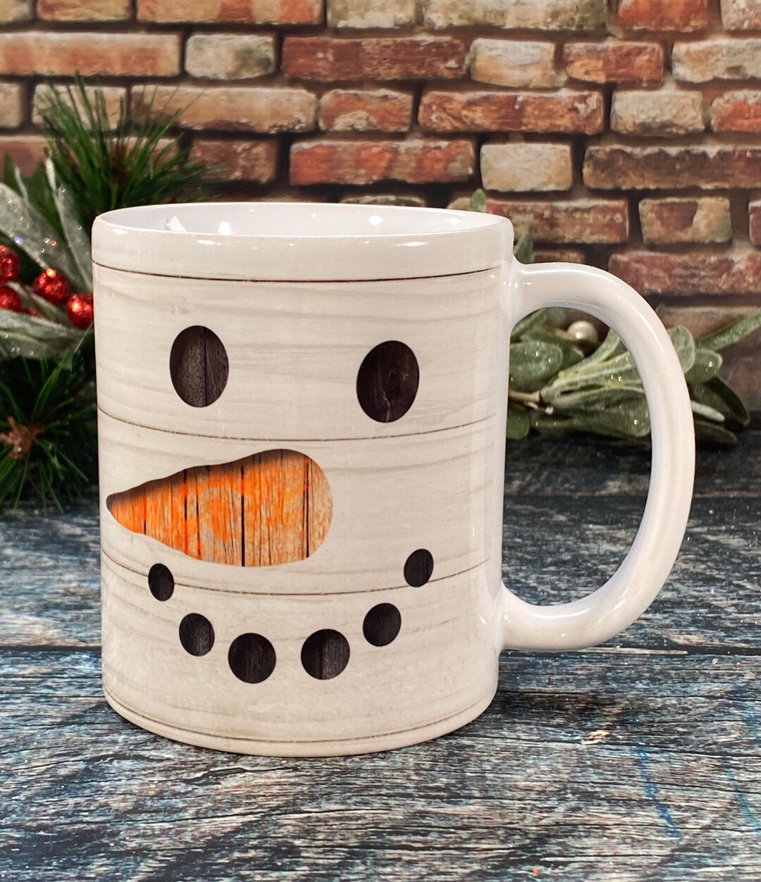 Snowman Coffee Mugs, Farmhouse Coffee Mugs, Christmas Coffee Mugs ...