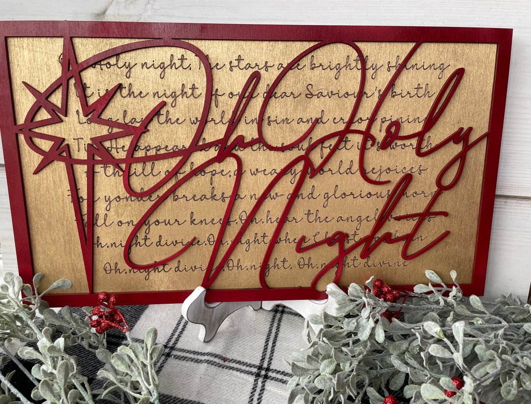 Oh Holy Night Sign, Christmas Signs, Christmas Mantel Decor, Christmas ...