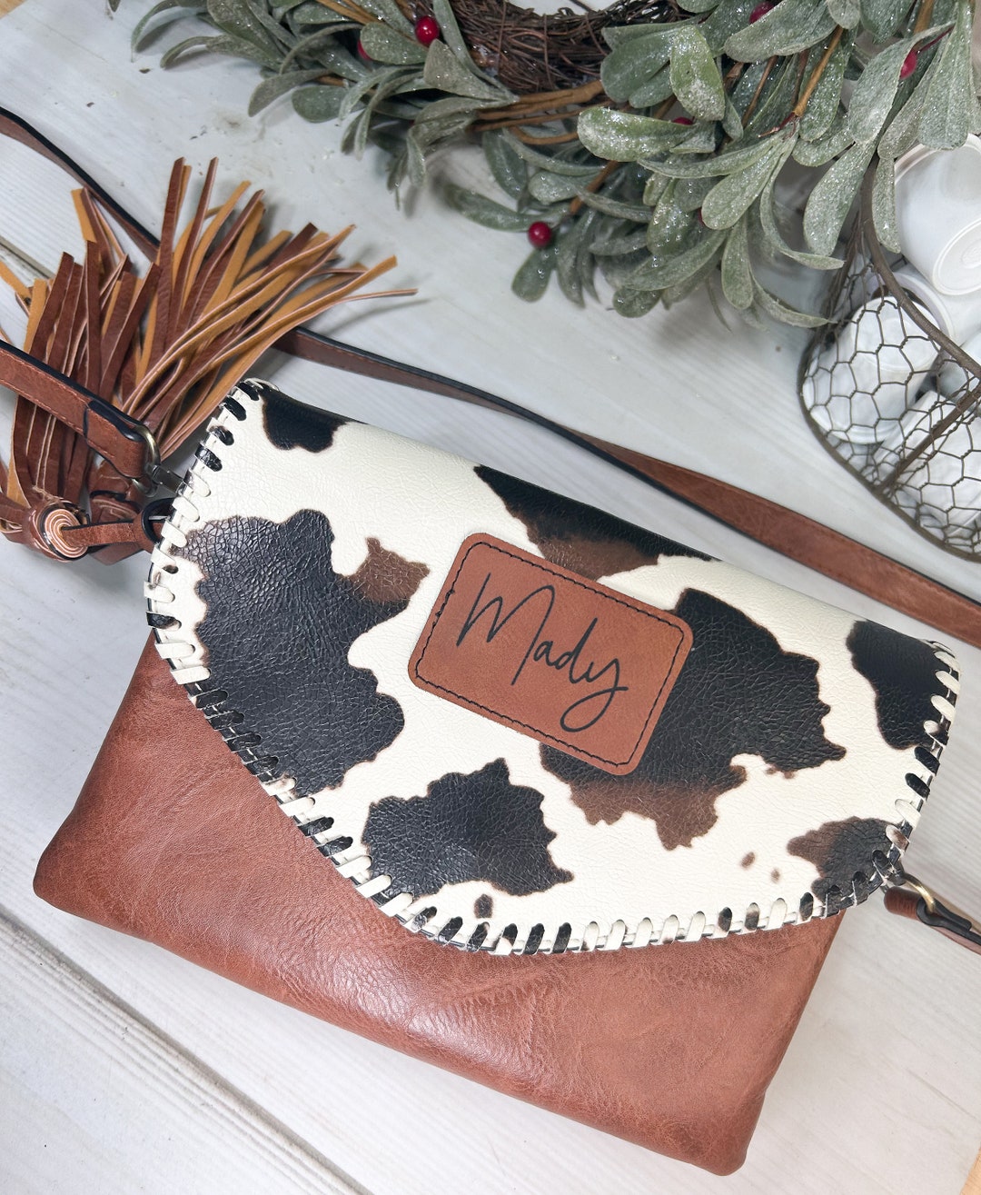 Personalized Cow Print Purse, Purses, Cow Print, Personalized Gifts ...
