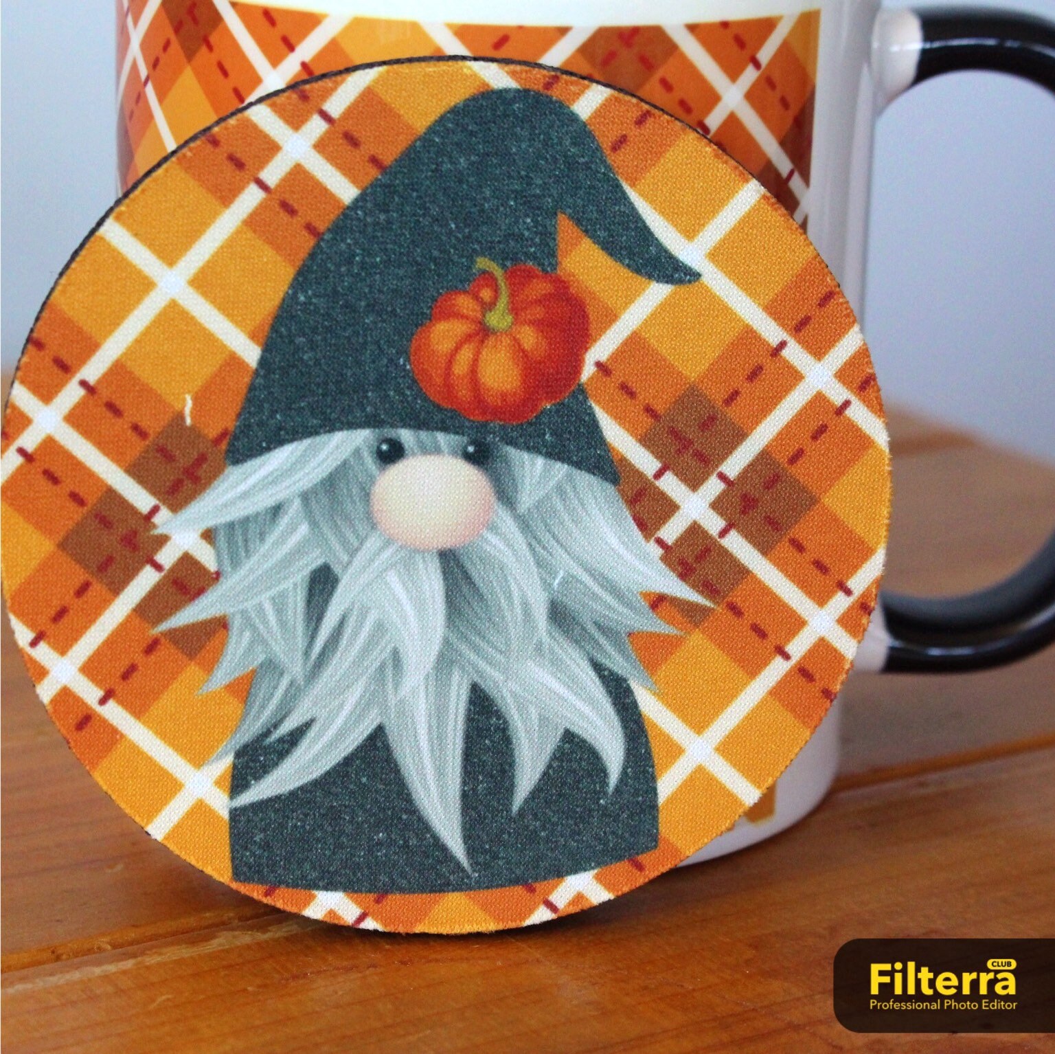 Fall Gnome Desk Set Mouse Pad Coaster & Coffee Mug Set | Etsy