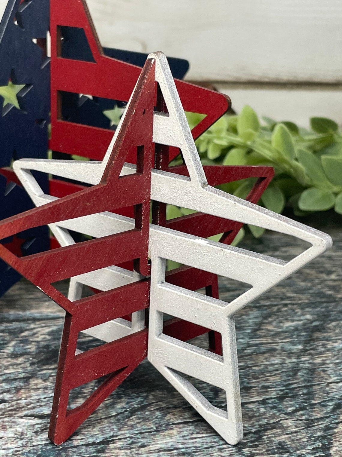 Set of 5 Wood Stars Summer Decor Summer Tiered Tray 4th of - Etsy